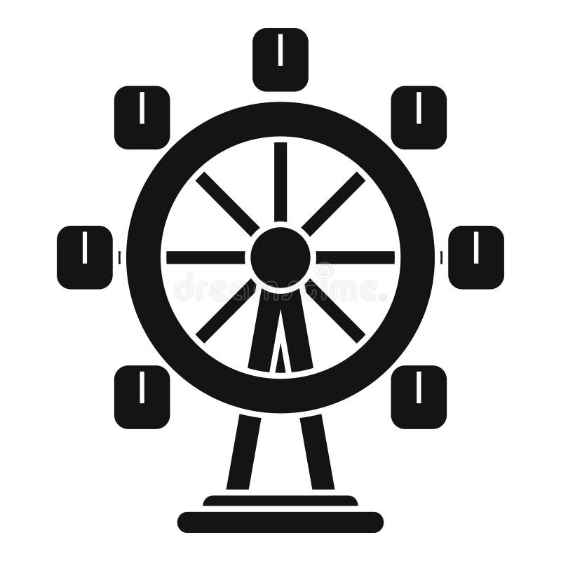 Ferris Wheel with Empty Cabins Standing on a Platform Stock Vector ...