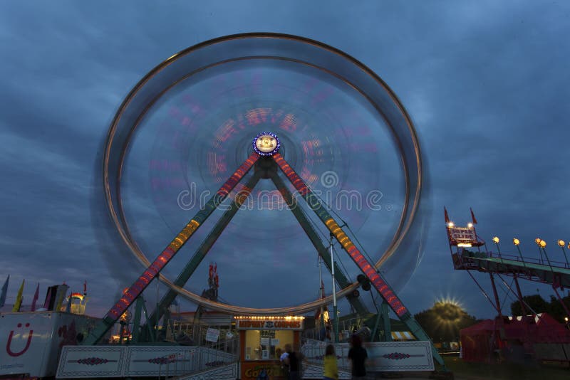 Ferris Wheel at the Fair at Dark Stock Photo - Image of move, ride ...
