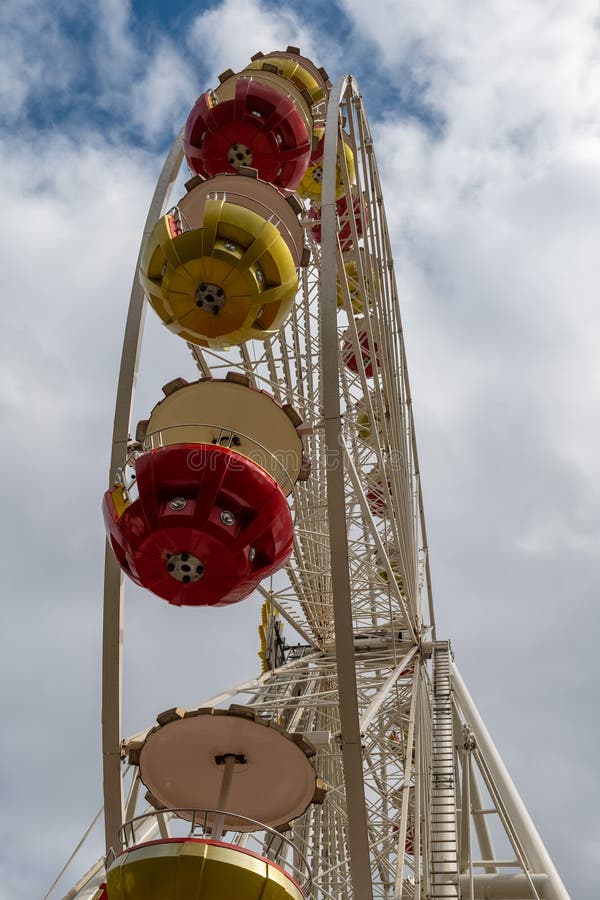 Ferris Wheel on a Fairground with a View from Below Stock Image - Image ...