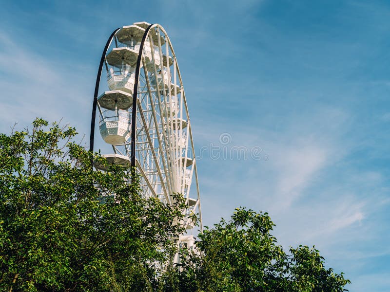 Ferris Wheel in Fun Park stock photo. Image of recreation - 128405498