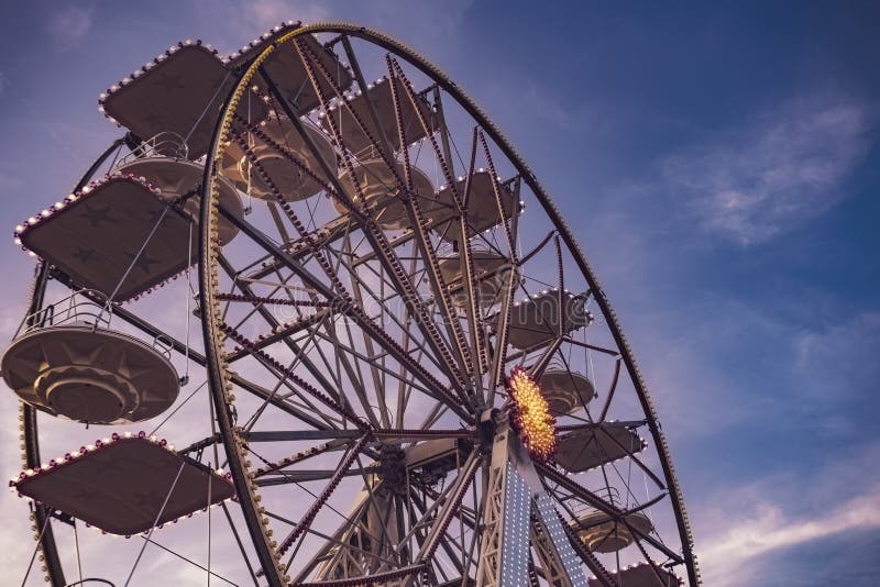 Ferris Wheel Funfair Sunset Stock Image - Image of festival, evening ...