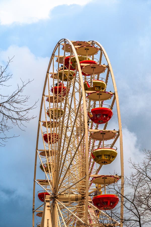 Ferris Wheel with Gondolas at a Fair Editorial Stock Photo - Image of ...
