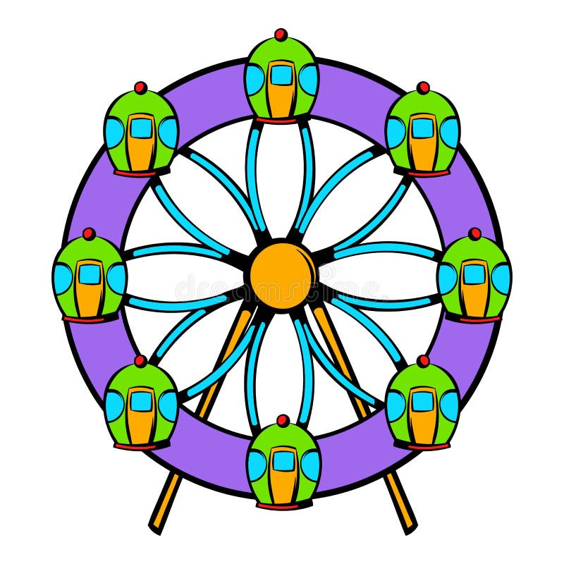 Ferris Wheel Icon, Icon Cartoon Stock Vector - Illustration of ...