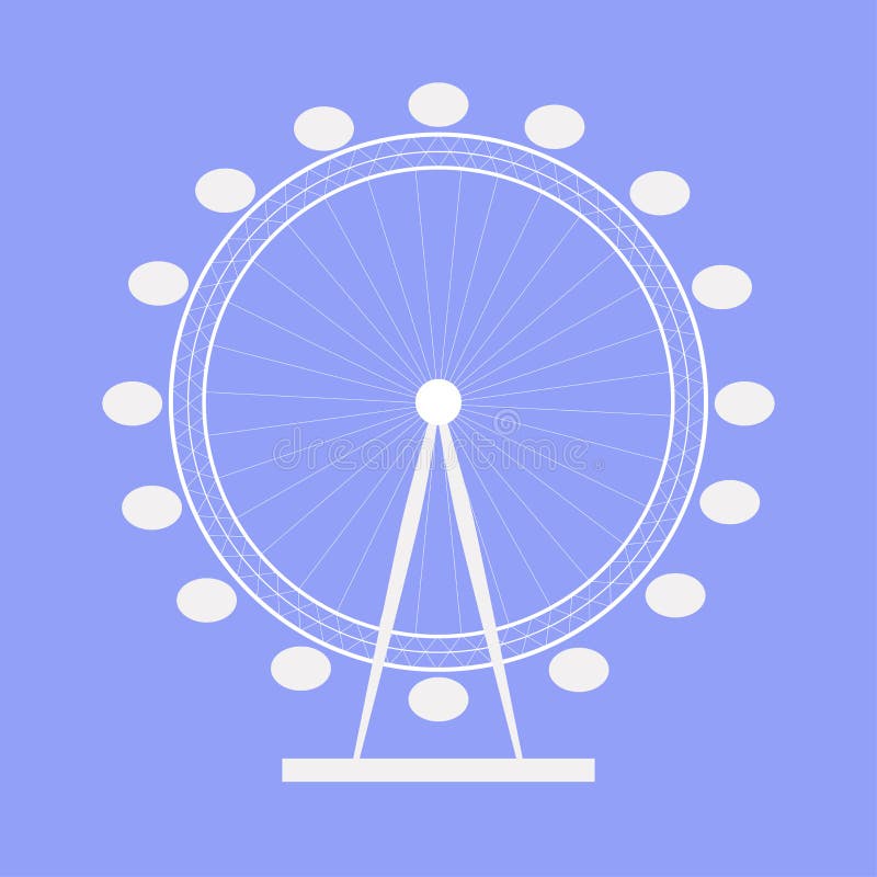 Ferris Wheel. Icon. Symbol. Blue Background. Editorial Photography ...