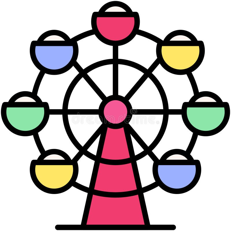 Ferris Wheel Icon, Valentines Day Related Vector Stock Vector ...
