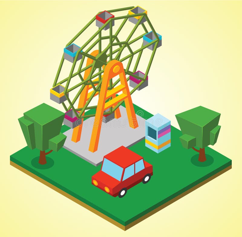 Isometric Carnival stock vector. Illustration of motorcycle - 30752249