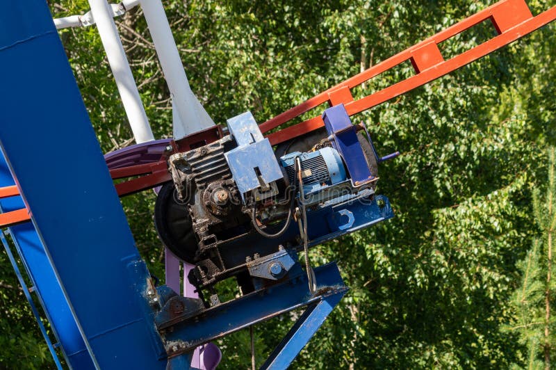 Ferris Wheel Motor in the Amusement Park Stock Photo - Image of cabin ...