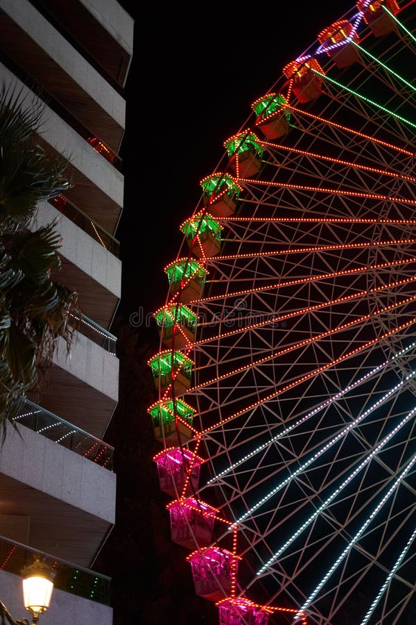 Ferris Wheel Near a Building in Vigo Stock Image - Image of park ...