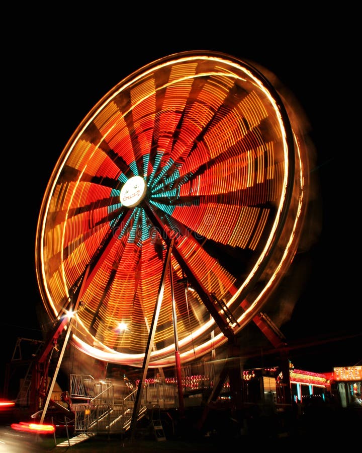Ferris Wheel at Night stock image. Image of family, wheel - 1043169