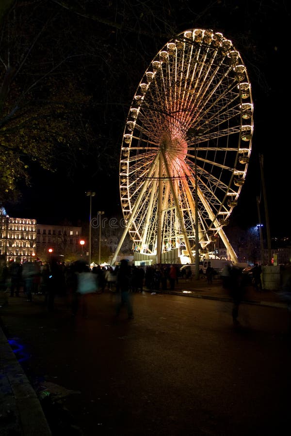 Ferris wheel at night stock image. Image of amusement - 7362125