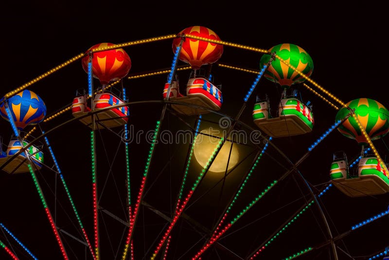 Ferris Wheel at Night stock image. Image of nearside - 80811753