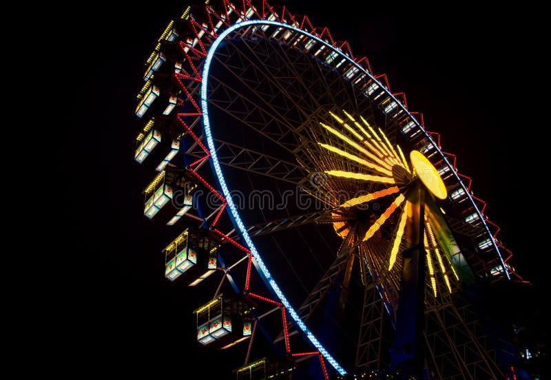 Ferris Wheel at Night in Berlin Stock Photo - Image of european ...