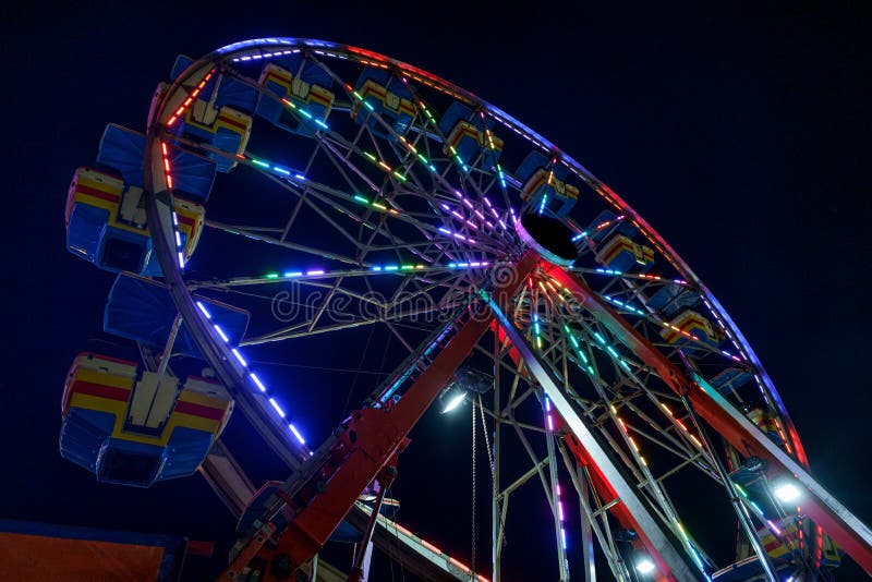 Big Wheel Night Lights Rimini Italy Stock Image - Image of night, wheel ...