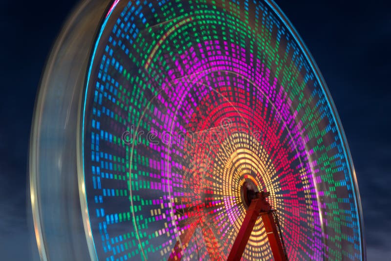 Big Wheel Night Lights Rimini Italy Stock Image - Image of night, wheel ...