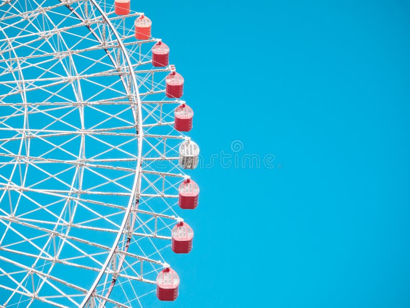 Ferris Wheel Over Blue Sky Background Stock Photo - Image of spin, high ...