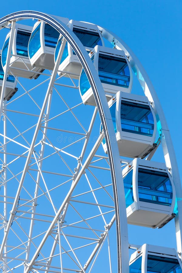 Ferris Wheel Over Clear Blue Sky Stock Photo - Image of blue ...