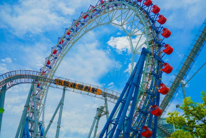 Ferris Wheel and Roller Coaster Editorial Image - Image of thrills ...