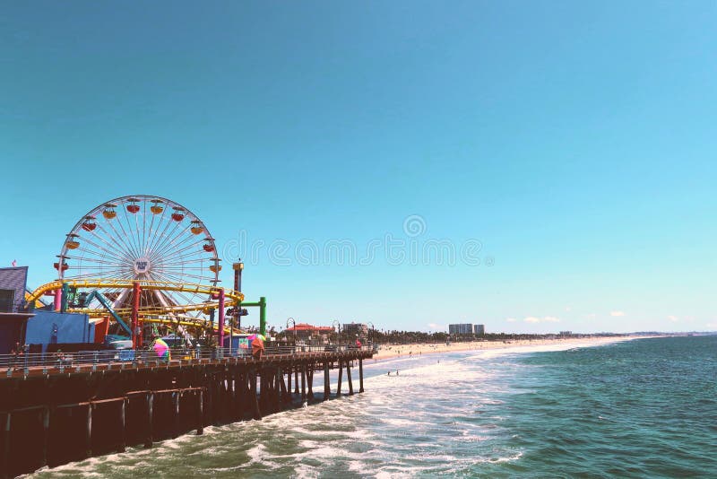 Ferris Wheel at the Santa Monica Pier Editorial Photography - Image of ...