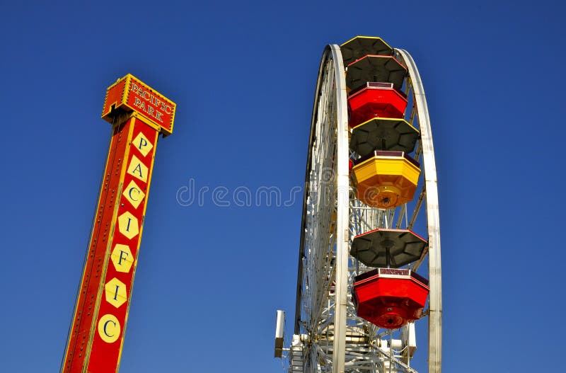 Ferris Wheel on Santa Monica Pier Editorial Photography - Image of park ...