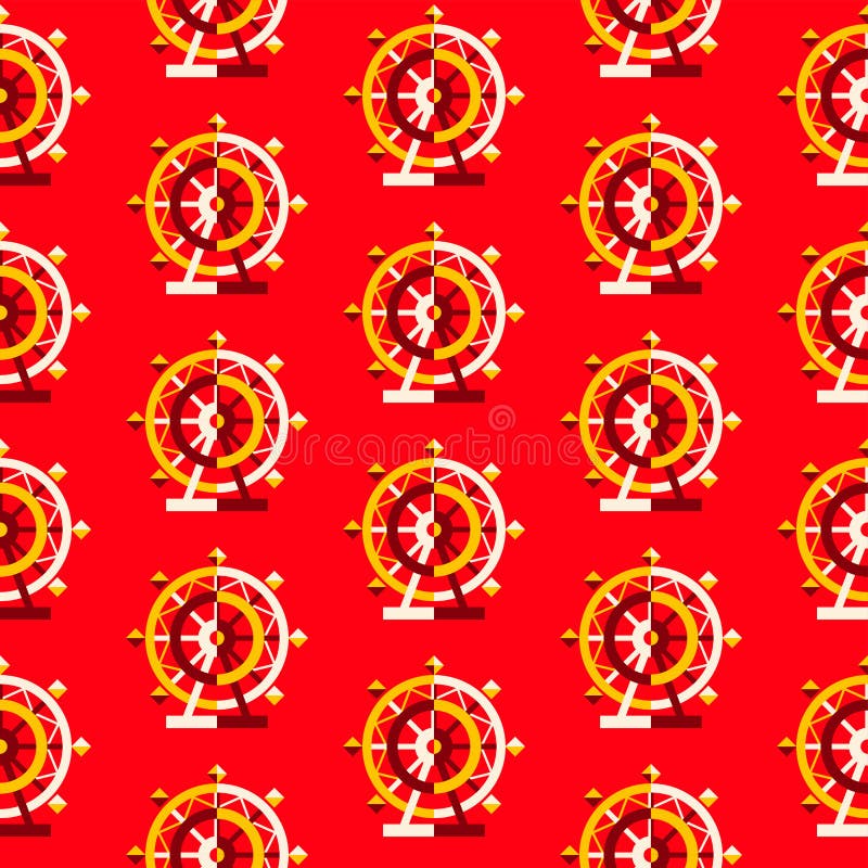 Ferris Wheel Seamless Pattern Stock Vector - Illustration of ride ...