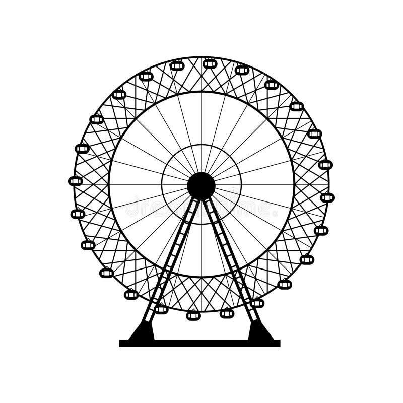 Ferris Wheel Silhouette Circle Vector Illustration. Carnival. Funfair ...