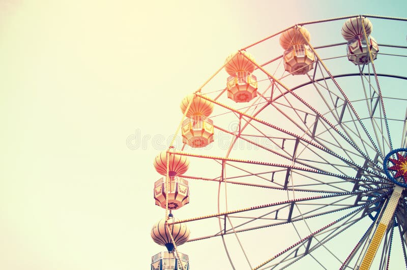 Ferris Wheel on Sky Background with Sunlight Stock Photo - Image of ...