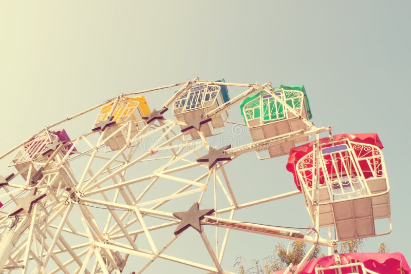 Ferris Wheel and Sky with Retro Filter Effect (vintage Style) Stock ...