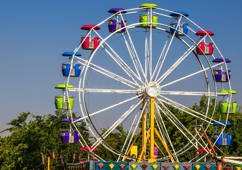 Ferris Wheel at Small County Fair Stock Image - Image of vegetation ...