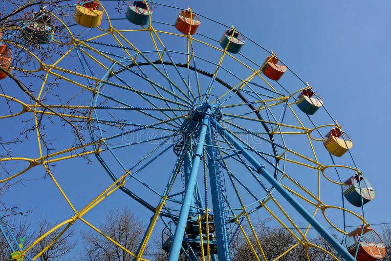 Ferris Wheel in a Spring Park among Trees Stock Photo - Image of summer ...