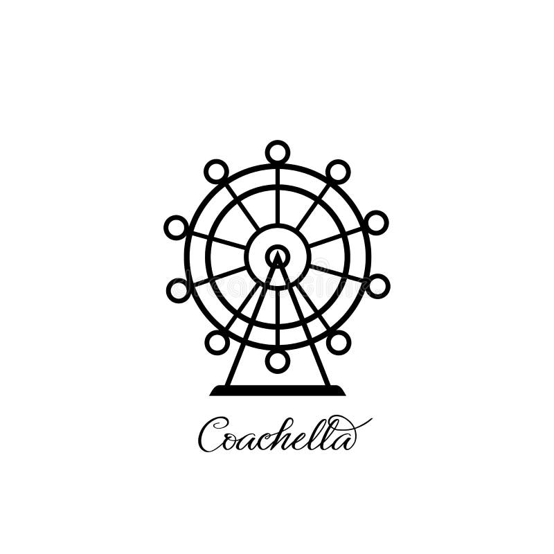 Ferris Wheel Symbol Coachella Icon. Stock Vector - Illustration of sign ...