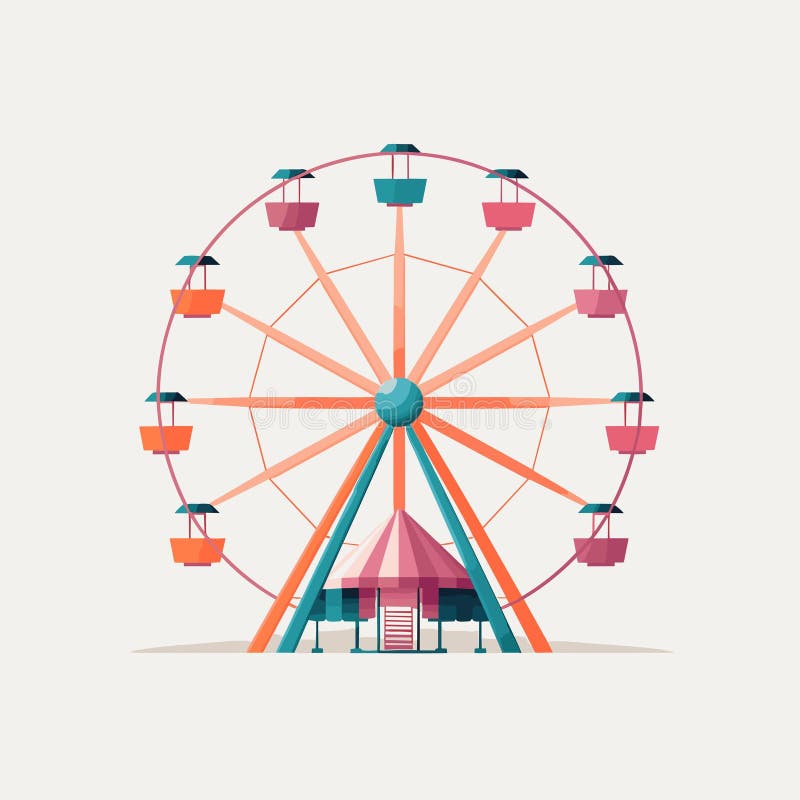 Ferris Wheel Vector Flat Minimalistic Isolated Illustration Stock ...
