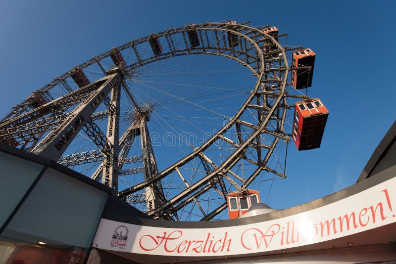 Ferris wheel, Vienna editorial image. Image of blue, large - 64975805