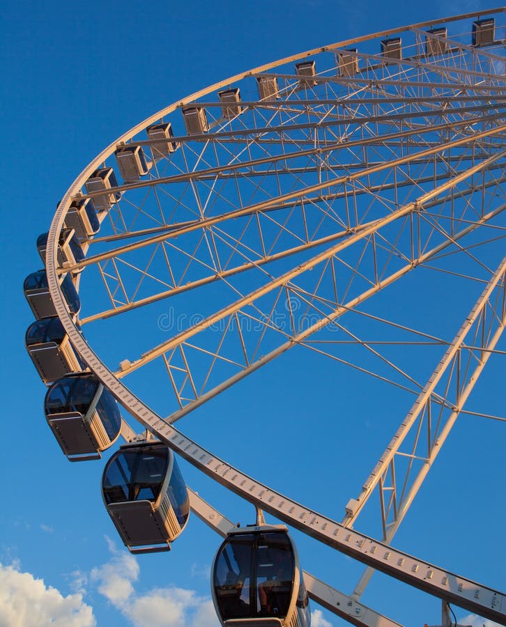 Ferris Wheel on the Water at Sunset Stock Photo - Image of fairground ...