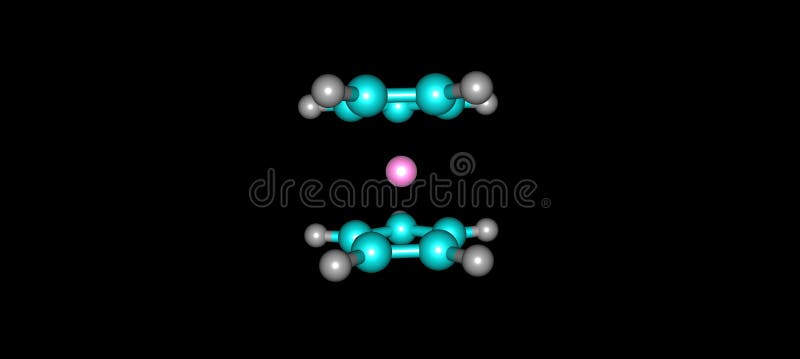Ferrocene Molecular Structure Isolated on Green Stock Illustration ...