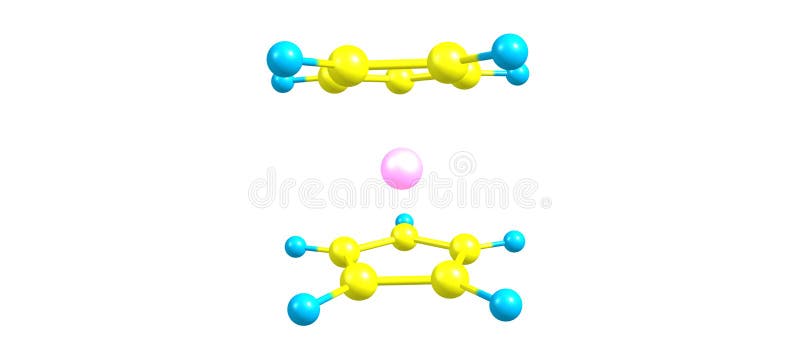 Ferrocene Molecular Structure Isolated on White Stock Illustration ...