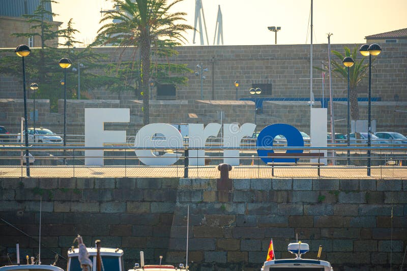 Ferrol City Sign Located at the Harbor Editorial Stock Photo - Image of ...