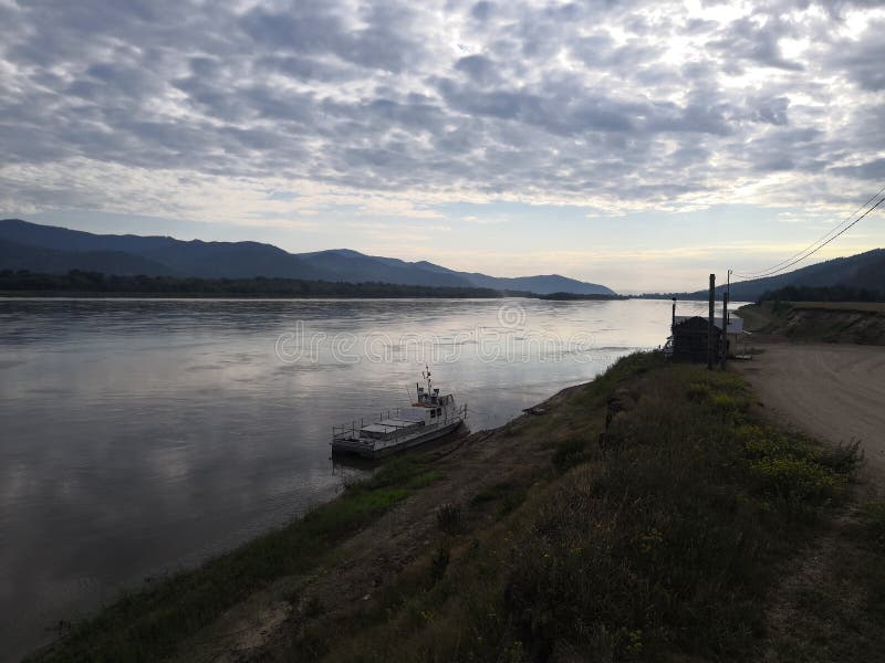 Ferry across the river stock image. Image of waterway - 183016853