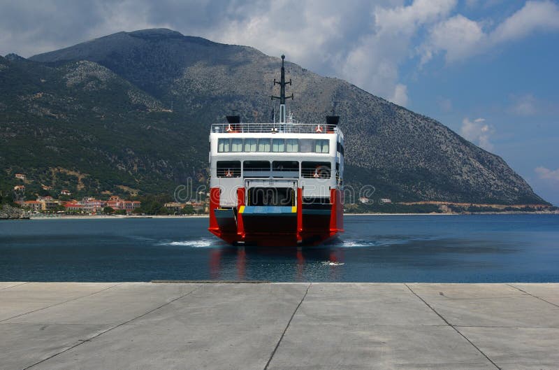 Ferry arriving. stock photo. Image of journey, clear - 14622482