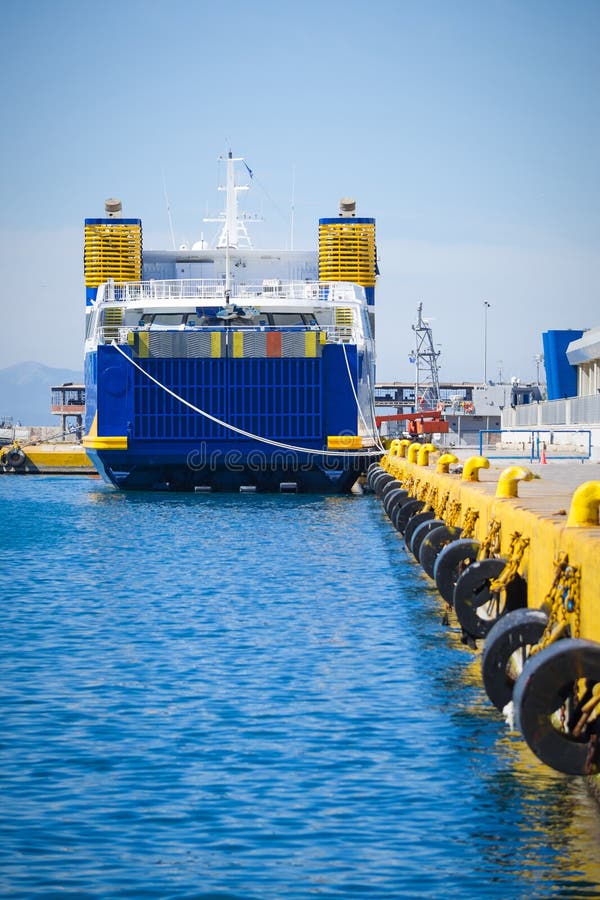 Ferry-boat stock image. Image of cyan, captain, dock - 89765345
