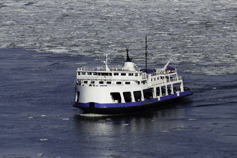Ferry boat during winter stock photo. Image of freezing - 30490996