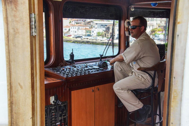 Ferry Captain Waits at the Boat S Controls Editorial Stock Image ...