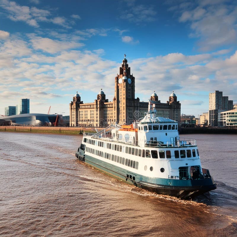 Ferry Cross the Mersey, AI Generated Stock Illustration - Illustration ...