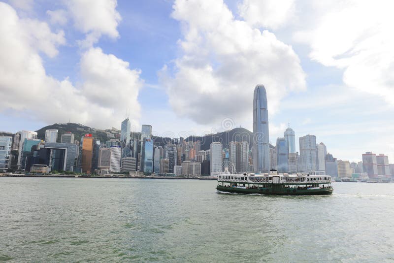 Ferry Crossing Victoria Harbor from TST Editorial Stock Image - Image ...