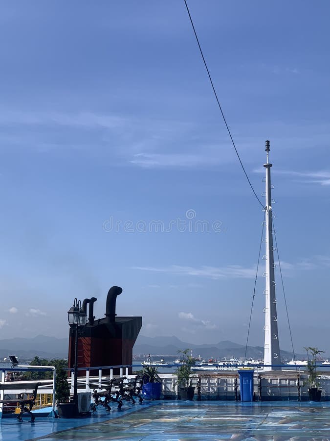 Ferry Deck View with Clear Blue Sky Stock Photo - Image of sunny ...