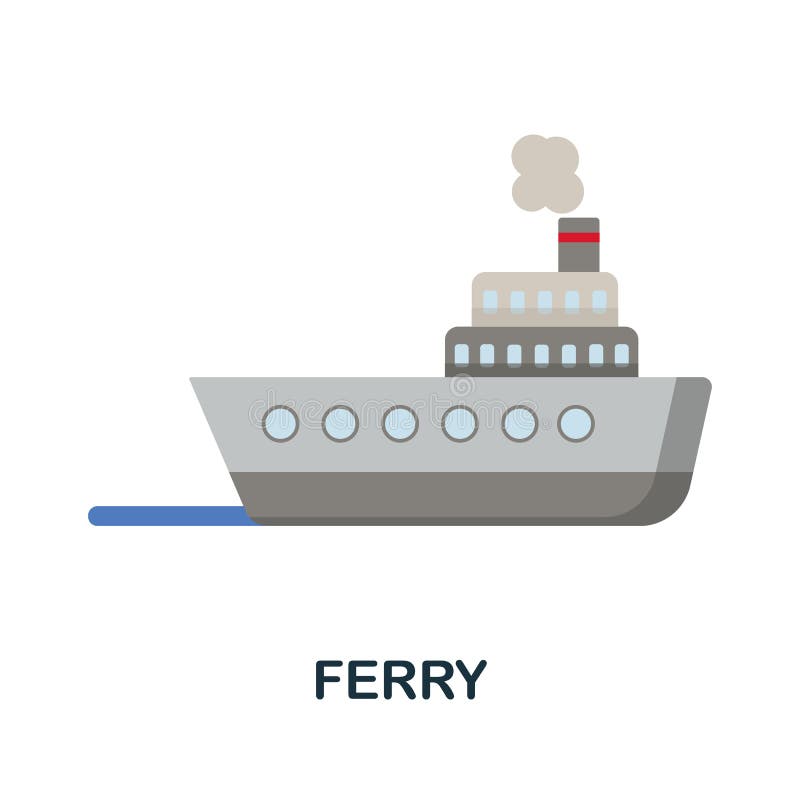 Ferry Flat Icon. Colored Element Sign from Public Transport Collection ...