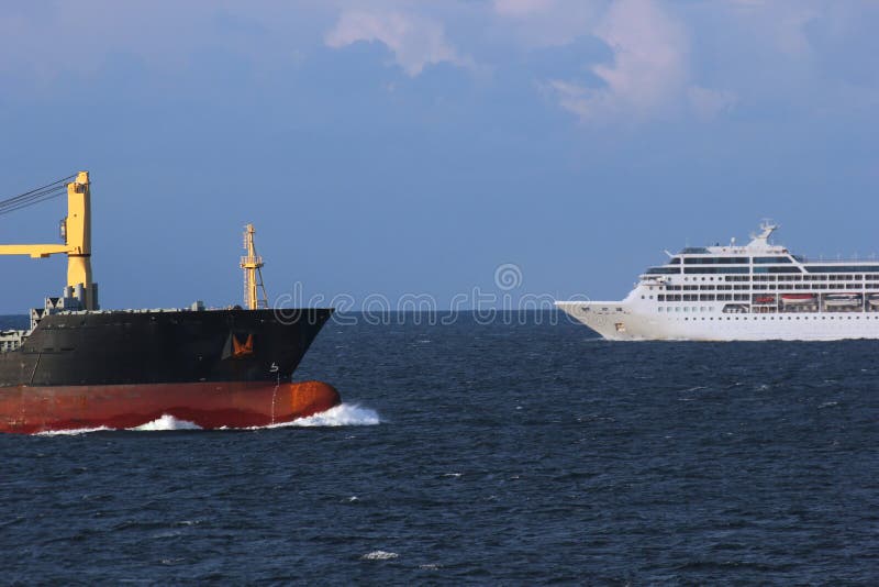 Ferry and Freight Ship stock image. Image of 21st, objects - 46671333