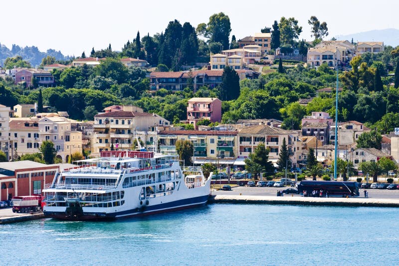 Ferry at Greek Dock stock photo. Image of boats, pier - 10587066