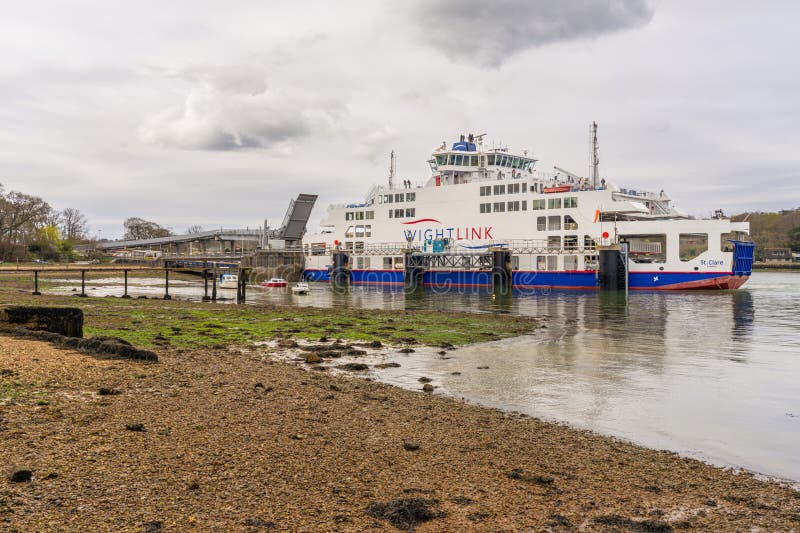 A Ferry in the Harbour of Fishbourne, Isle of Wight, England, UK ...