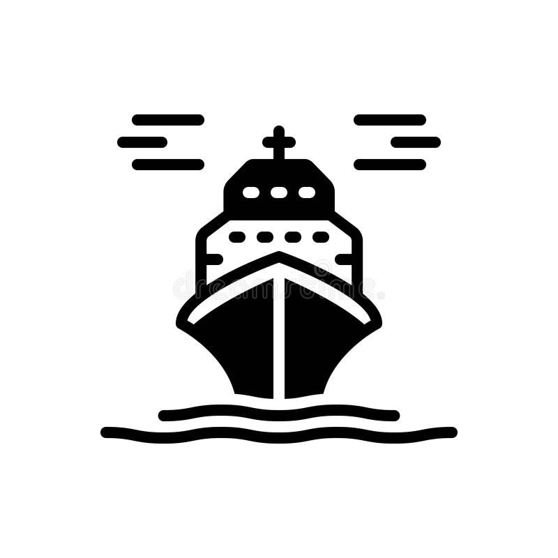 Black Solid Icon for Ferry, Boat and Transport Stock Illustration ...