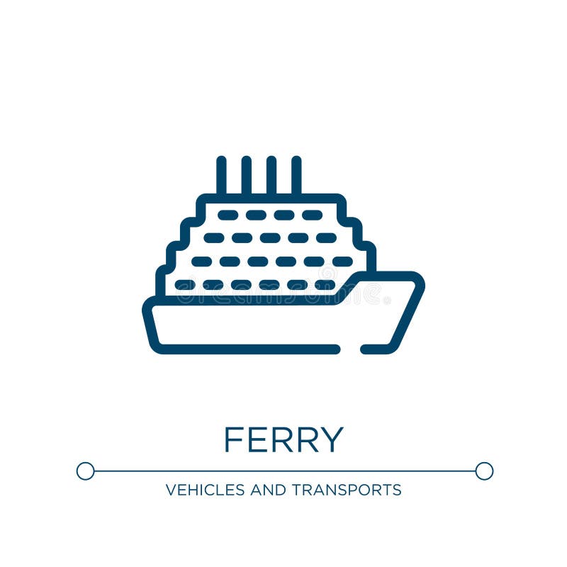 Ferry Icon. Linear Vector Illustration from Transportation Collection ...
